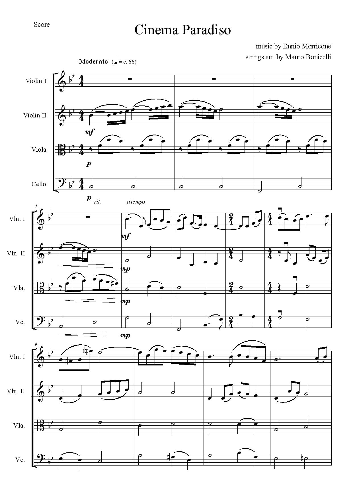 Cinema Paradiso (String Quartet) - Ennio Morricone | True Piano ... Cinema Paradiso (String Quartet) - Ennio Morricone | True Piano ...